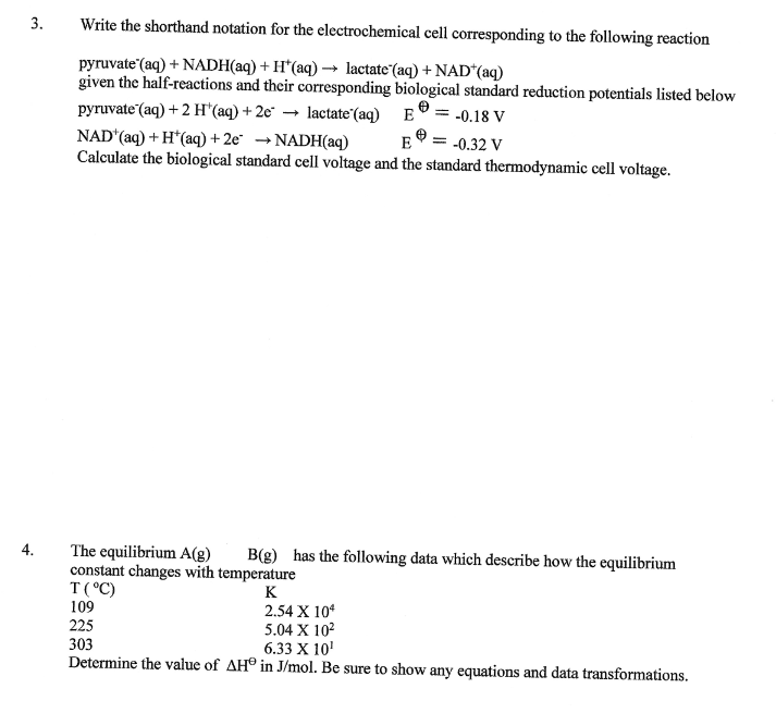 Solved Write the shorthand notation for the electrochemical | Chegg.com