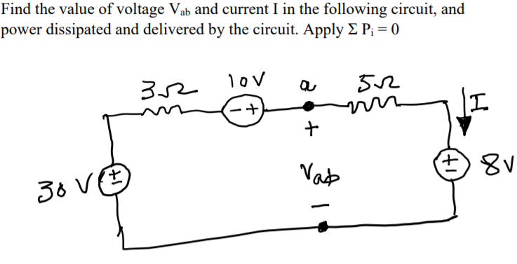 Solved Find the value of voltage Vab and current I in the | Chegg.com