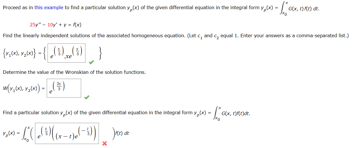 Solved Proceed as in this example to find a particular | Chegg.com