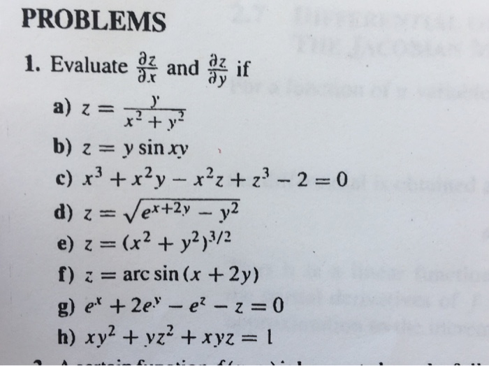 Solved Evaluate partial differential z/partial differential | Chegg.com