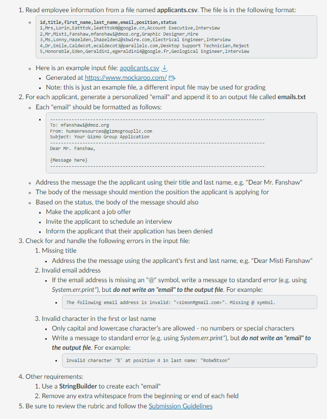 Solved 1. Read employee information from a file named | Chegg.com