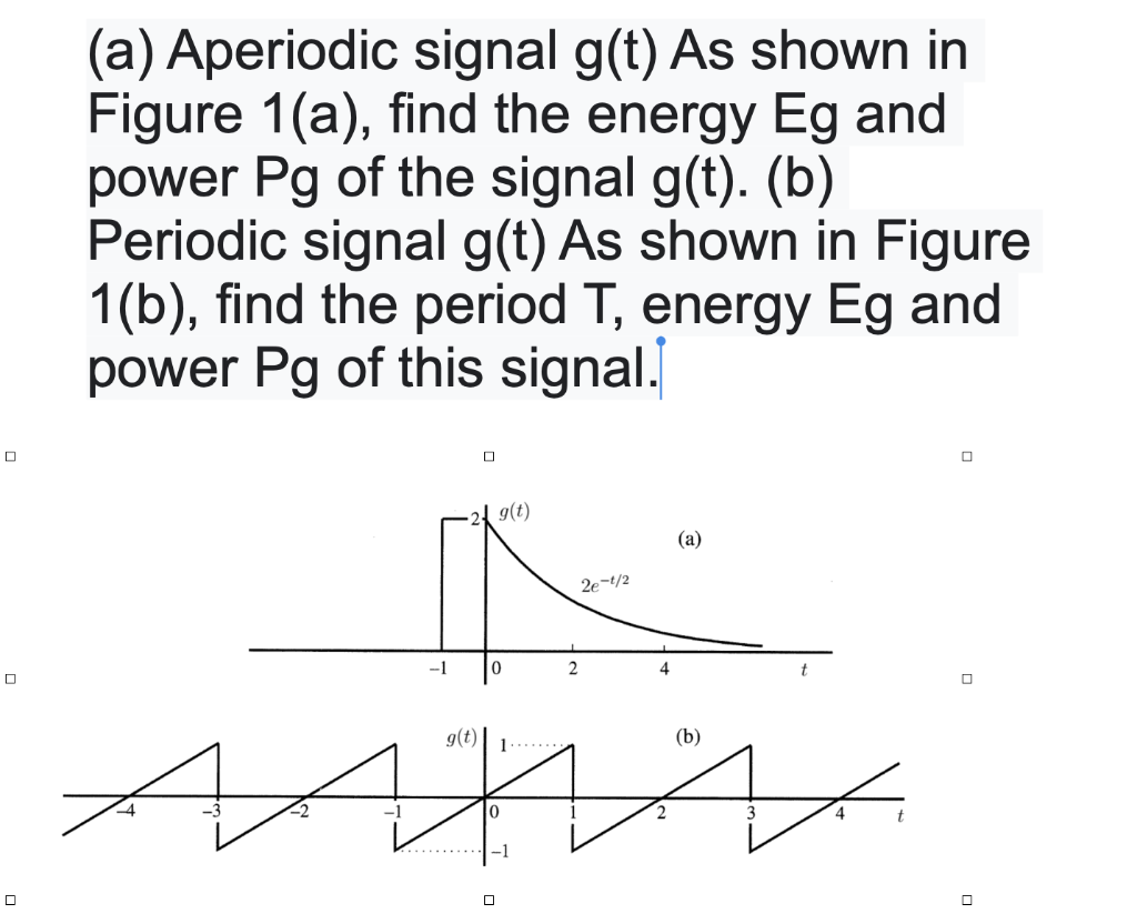 Solved (a) Aperiodic signal g(t) As shown in Figure 1(a), | Chegg.com