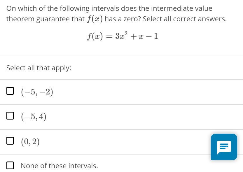 Solved On which of the following intervals does the | Chegg.com