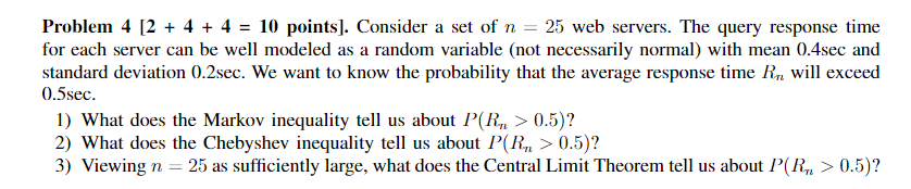 Problem 4[2+4+4=10 points ]. Consider a set of n=25 | Chegg.com
