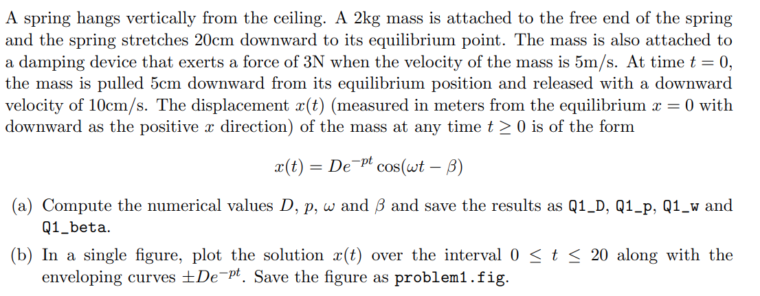 Solved A spring hangs vertically from the ceiling. A 2kg | Chegg.com