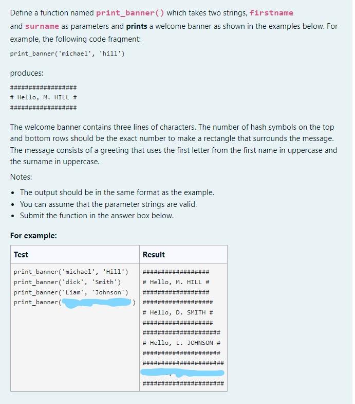 Solved The welcome banner contains three lines of | Chegg.com