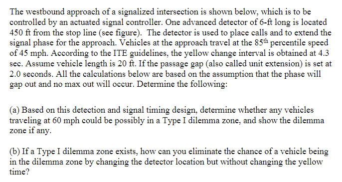 Solved The westbound approach of a signalized intersection | Chegg.com