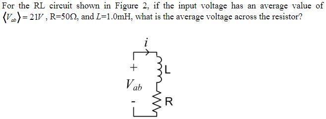 Solved For the RL circuit shown in Figure 2 , if the input | Chegg.com