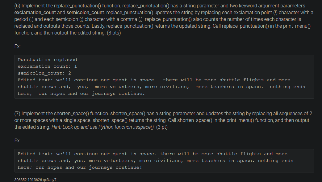 Solved (1) Prompt the user to enter a string of their | Chegg.com