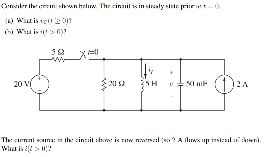 Solved Consider the circuit shown below. The circuit is in | Chegg.com