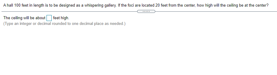 Solved A hall 100 feet in length is to be designed as a | Chegg.com