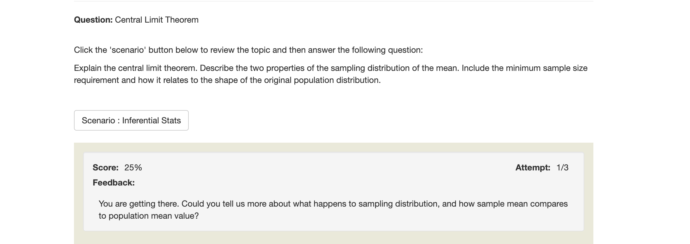 Solved Question: Central Limit Theorem Click the 'scenario' | Chegg.com