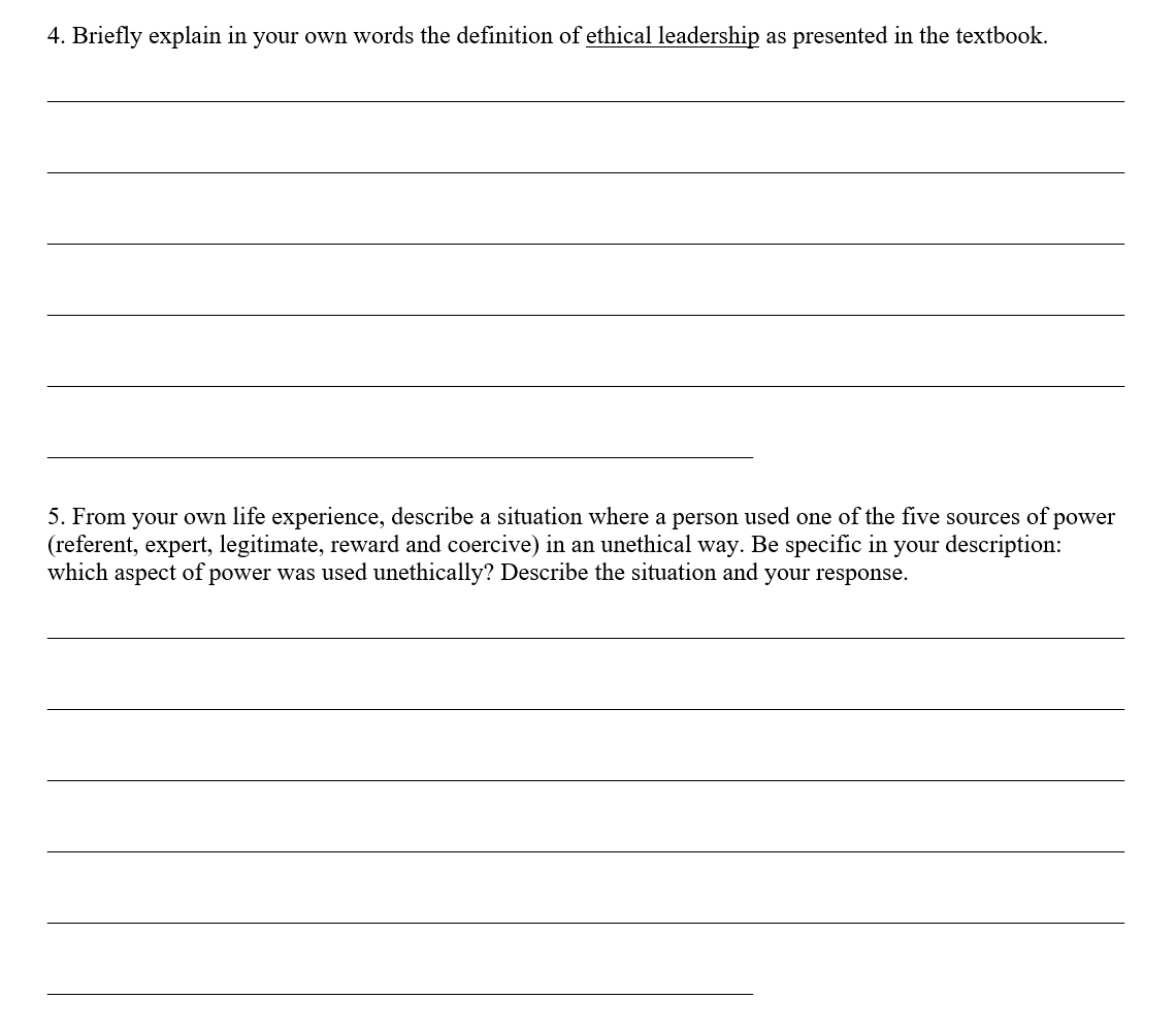 4. Briefly explain in your own words the definition | Chegg.com