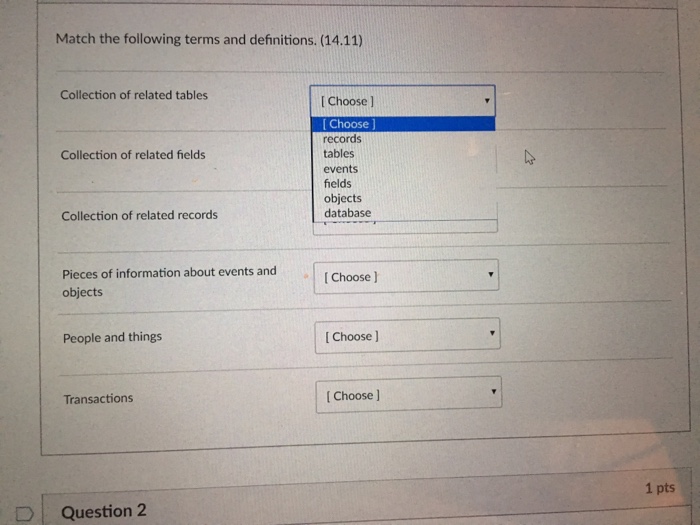 Solved Match the following terms and definitions. (14.11) | Chegg.com
