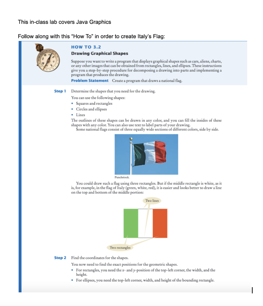 Solved This in-class lab covers Java Graphics Follow along | Chegg.com