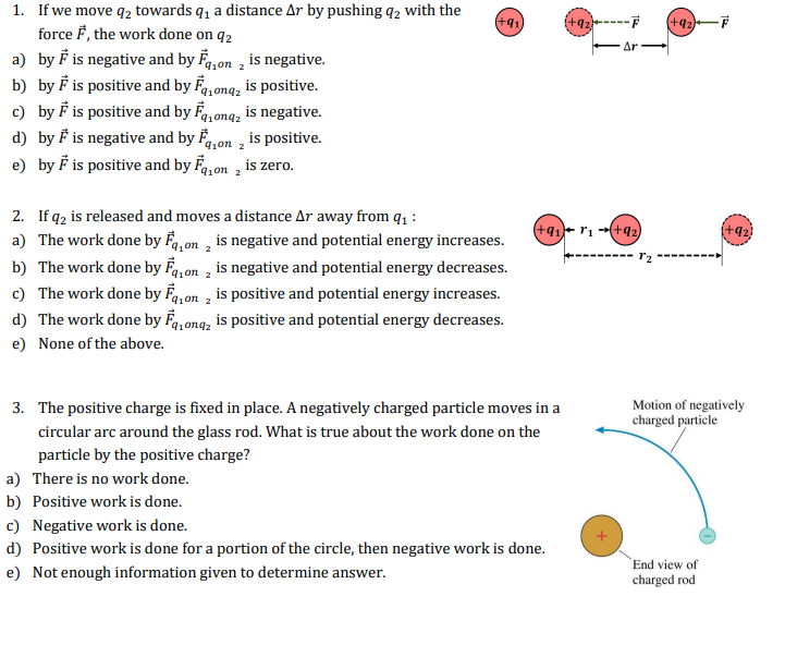 Solved (+41 +42 +92) 2 1. If we move 42 towards q a distance | Chegg.com