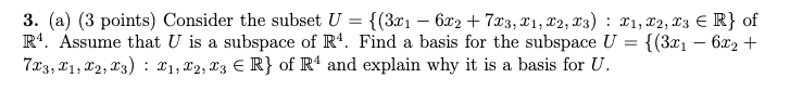 Solved 3. (a) (3 points) Consider the subset | Chegg.com