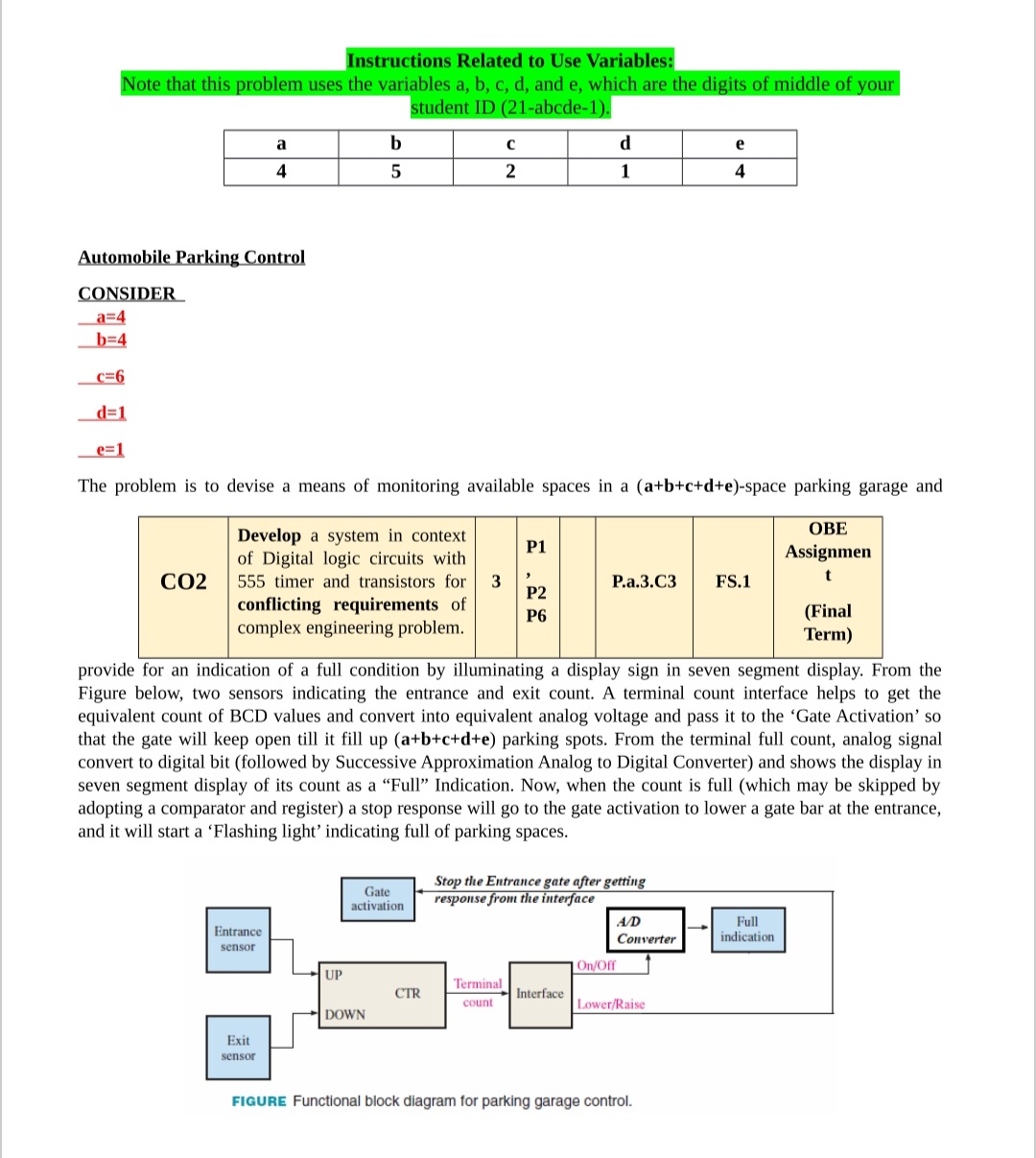 Instructions Related to Use Variables: Note that this | Chegg.com