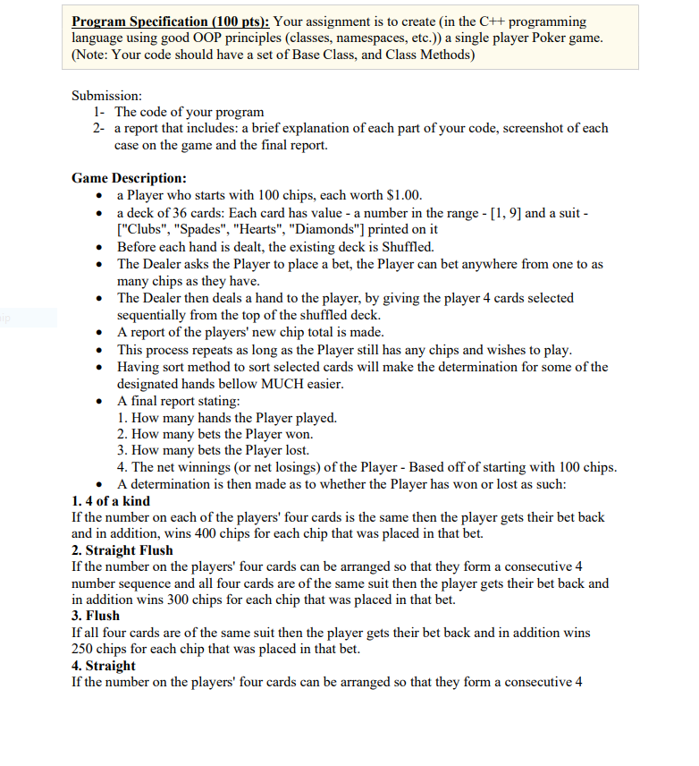 Solved Program Specification (100 pts): Your assignment is | Chegg.com