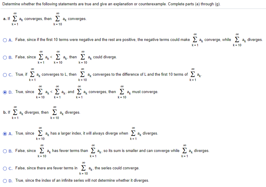 Solved Determine whether the following statements are true | Chegg.com