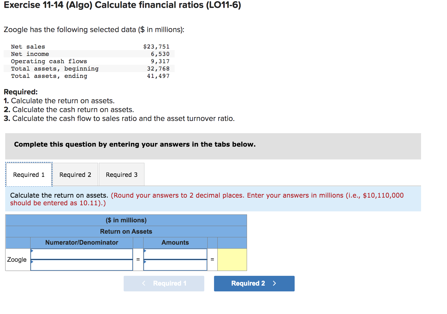 Solved Exercise 11-14 (Algo) Calculate financial ratios | Chegg.com