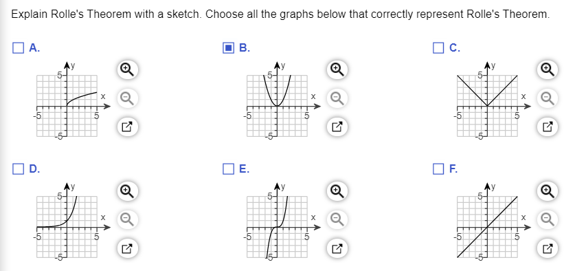 Solved Explain Rolle's Theorem with a sketch. Choose all the | Chegg.com