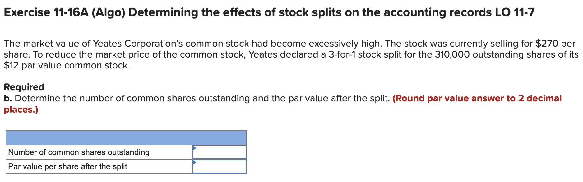 Solved Exercise 11-16A (Algo) Determining the effects of | Chegg.com