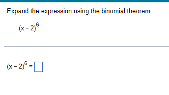 Solved Expand the expression using the binomial theorem. | Chegg.com