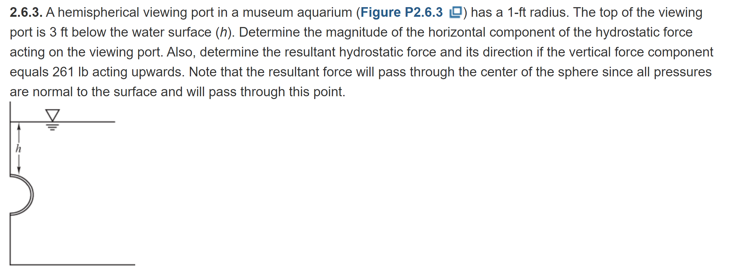 Solved 2.6.3. ﻿A hemispherical viewing port in a museum | Chegg.com