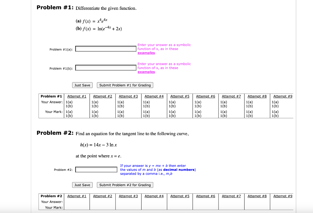 Solved Problem \# 1: Differentiate the given function. (a) | Chegg.com