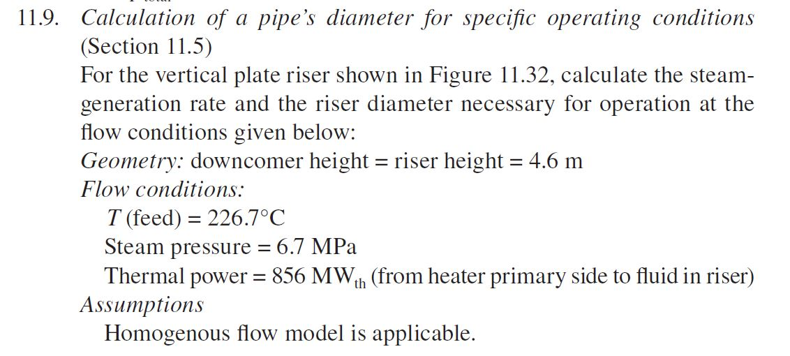11.9. Calculation of a pipe's diameter for specific | Chegg.com