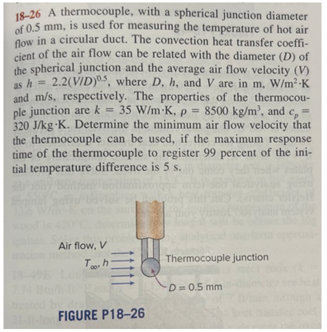 Solved 18-26 A thermocouple, with a spherical junction | Chegg.com