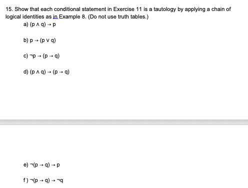 Solved 15. Show that each conditional statement in Exercise | Chegg.com