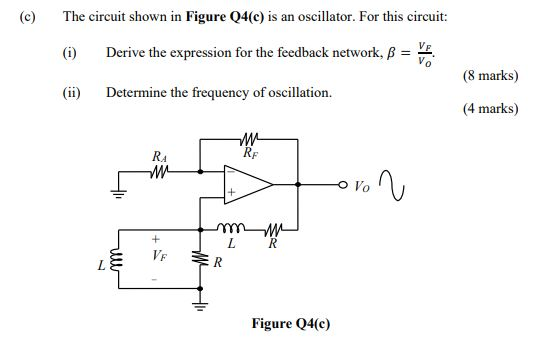 Solved (c) The circuit shown in Figure Q4(e) is an | Chegg.com