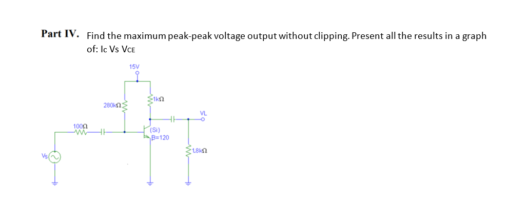 Solved Part IV. Find the maximum peak-peak voltage output | Chegg.com