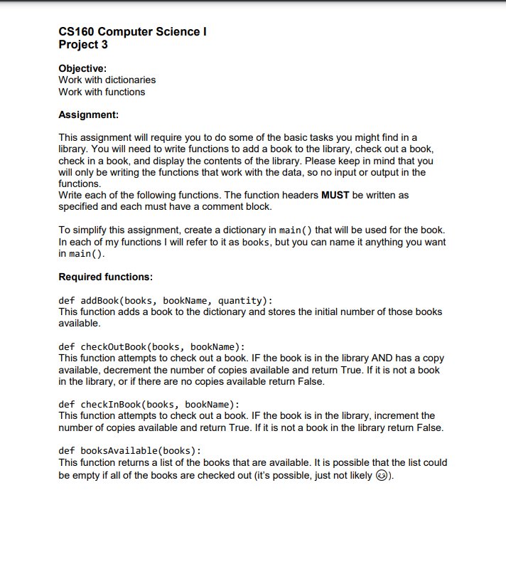 Solved Cs160 Computer Science I Project 3 Objective Work