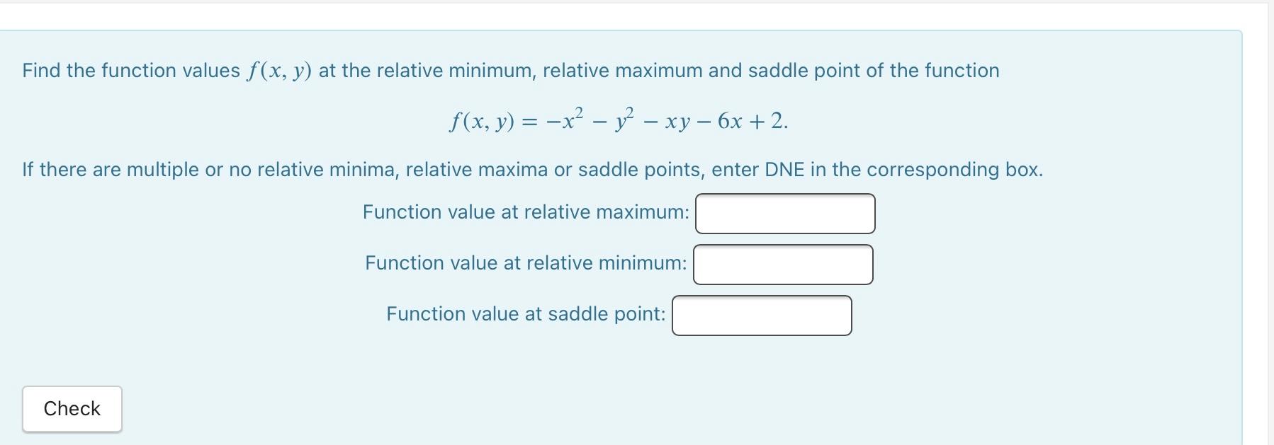 Solved Find The Function Values F X Y At The Relative