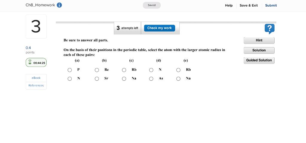 Solved Ch8 Homework Saved Help Save & Exit Submit 3 3 | Chegg.com