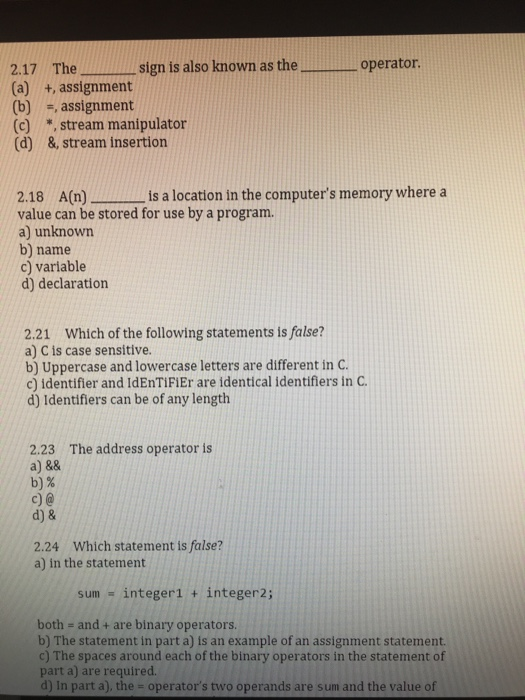 Solved 22 A Simple C Program Printing A Line Of Text 21