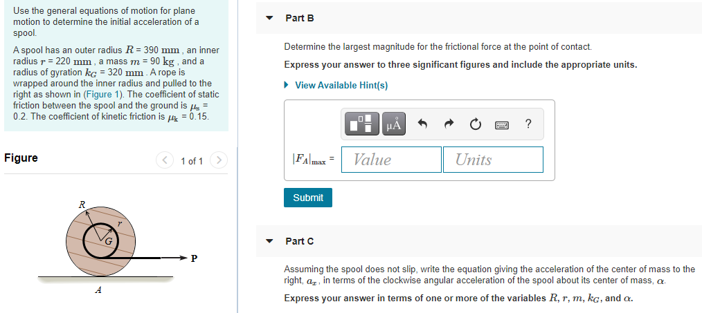 Solved Part B Use the general equations of motion for plane | Chegg.com