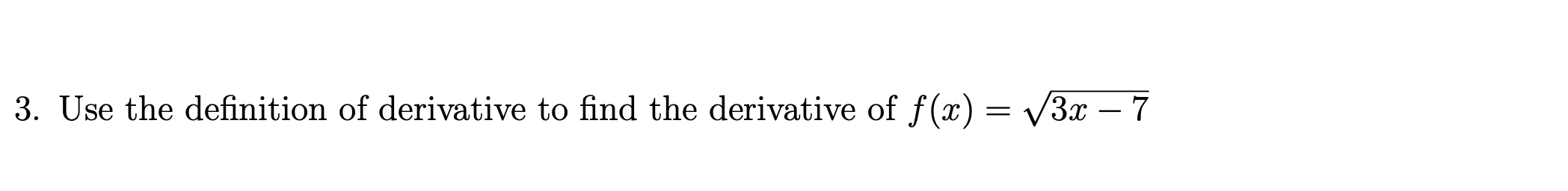 Solved 3. Use the definition of derivative to find the | Chegg.com