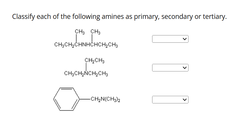 Solved Classify each of the following amines as primary, | Chegg.com