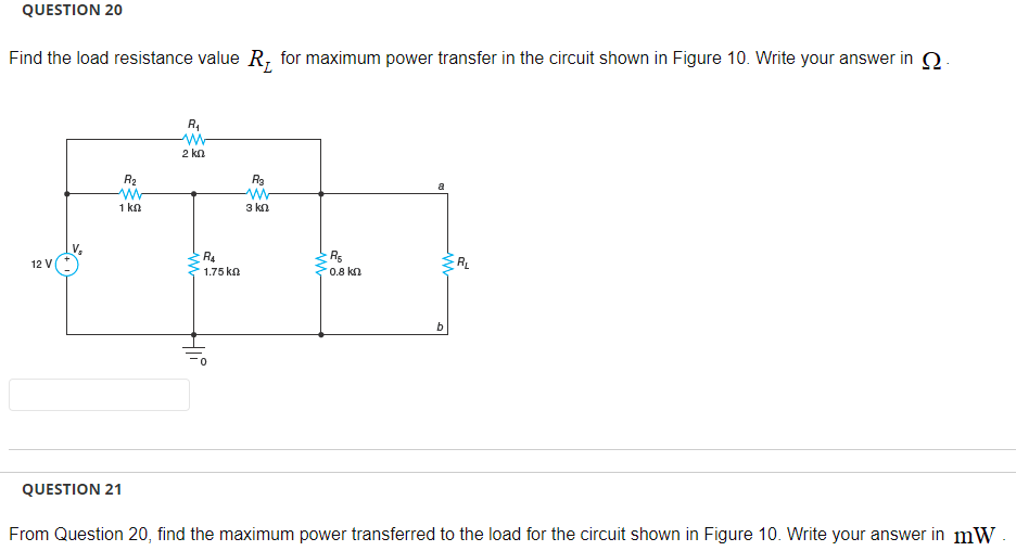 Solved Find the load resistance value RL for maximum power | Chegg.com