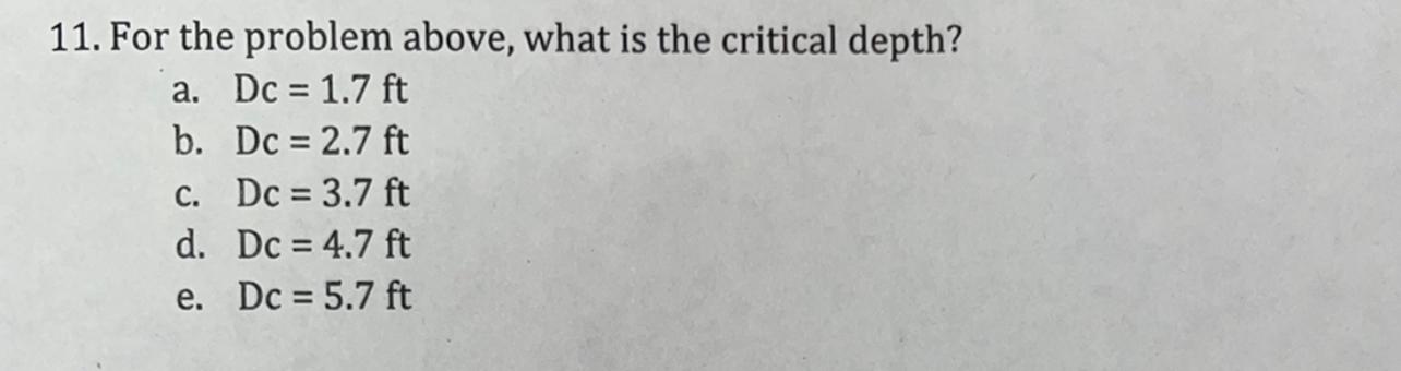 Solved 10. Find the normal depth for a discharge of 500 cfs | Chegg.com