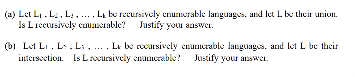 Solved (a) Let Li , L2, L3 , ... , Lk be recursively | Chegg.com