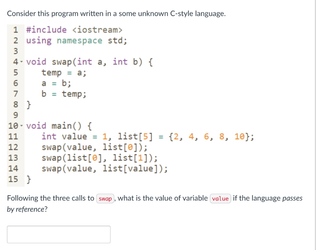 Solved Consider this program written in a some unknown | Chegg.com