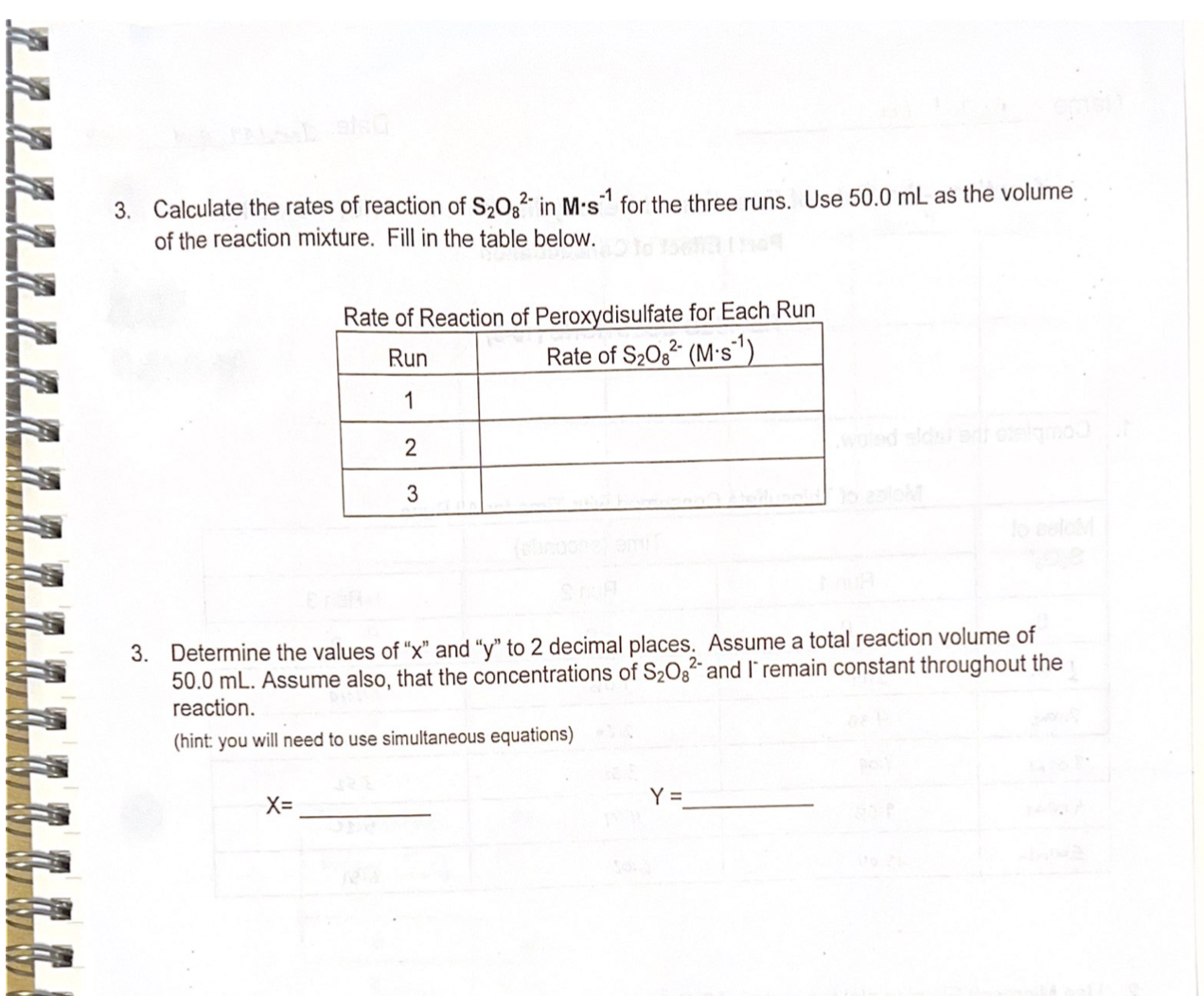 Solved 1. Complete the table below. ... eth:....Ifotan | Chegg.com