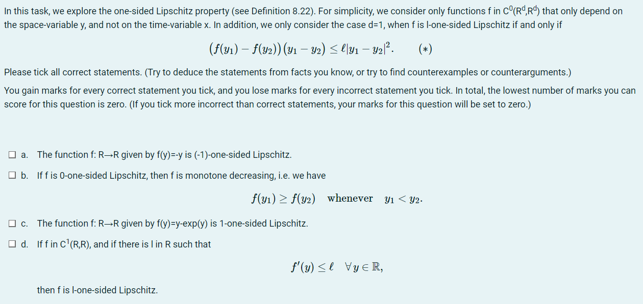 Solved In this task, we explore the one-sided Lipschitz | Chegg.com
