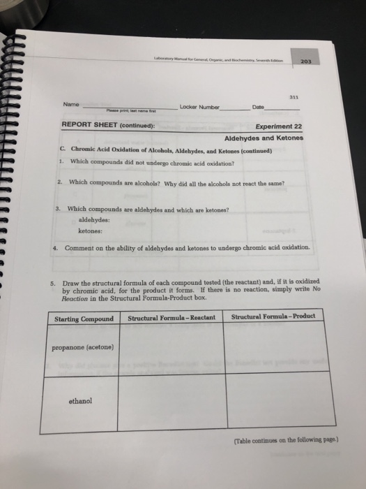 Solved 199 307 Name Locker Number Date PRELIMINARY | Chegg.com