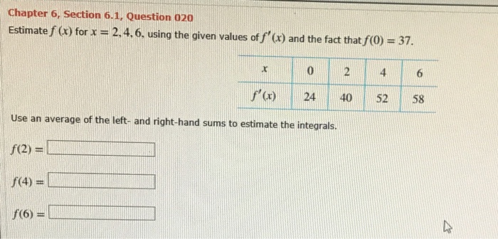 Solved Use an average of the left and right hand sums to | Chegg.com